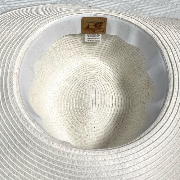 Dpc | Accessories | Nwt Tropical Trends White Tassel Boho Sun Hat ...